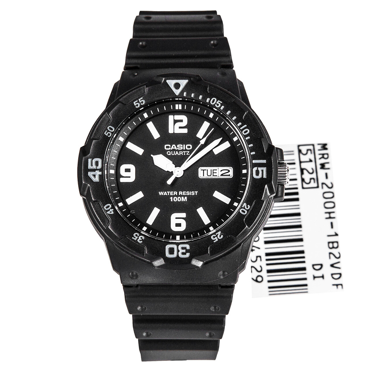 Casio MRW-200H-1B2 Black Resin Band Analog Mens Watch 100M WR MRW-200 ...