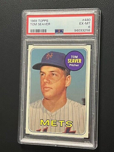 1969 Topps Baseball #480 Tom Seaver New York Mets PSA 6 EX-MT Newly ...