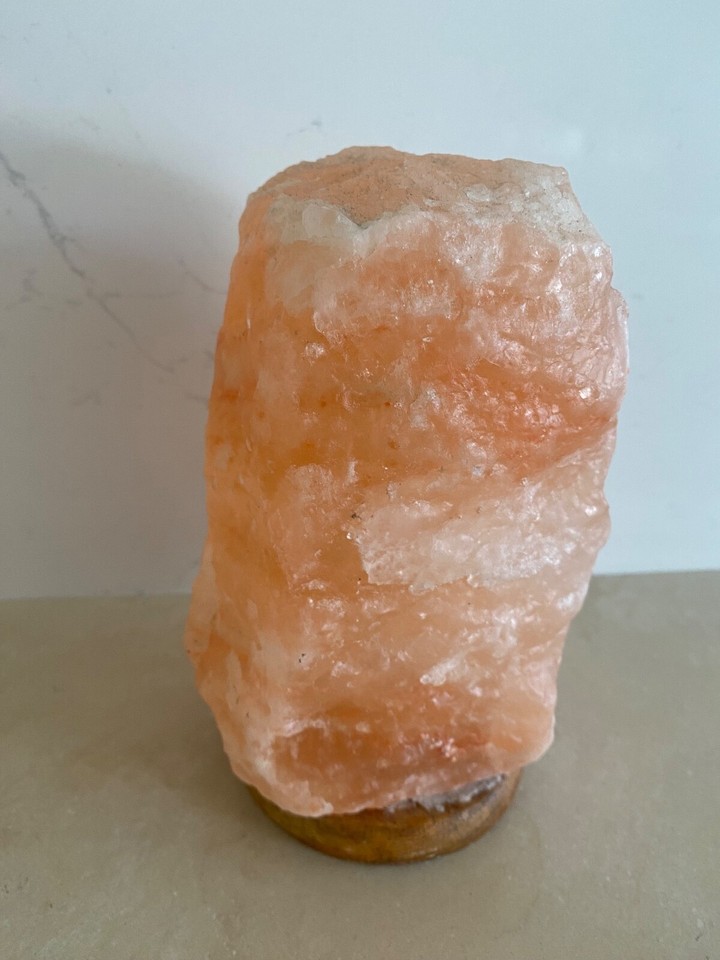 Pink Himalayan Rock Salt Lamp Shade Wooden Base 5.8lb Weight 7.5in ...