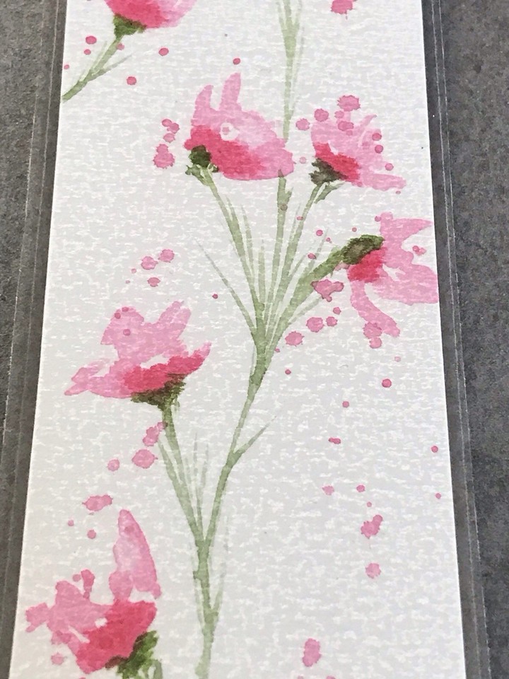 Watercolour Bookmark Original Hand Painted. Pink Floral. Unique Design ...