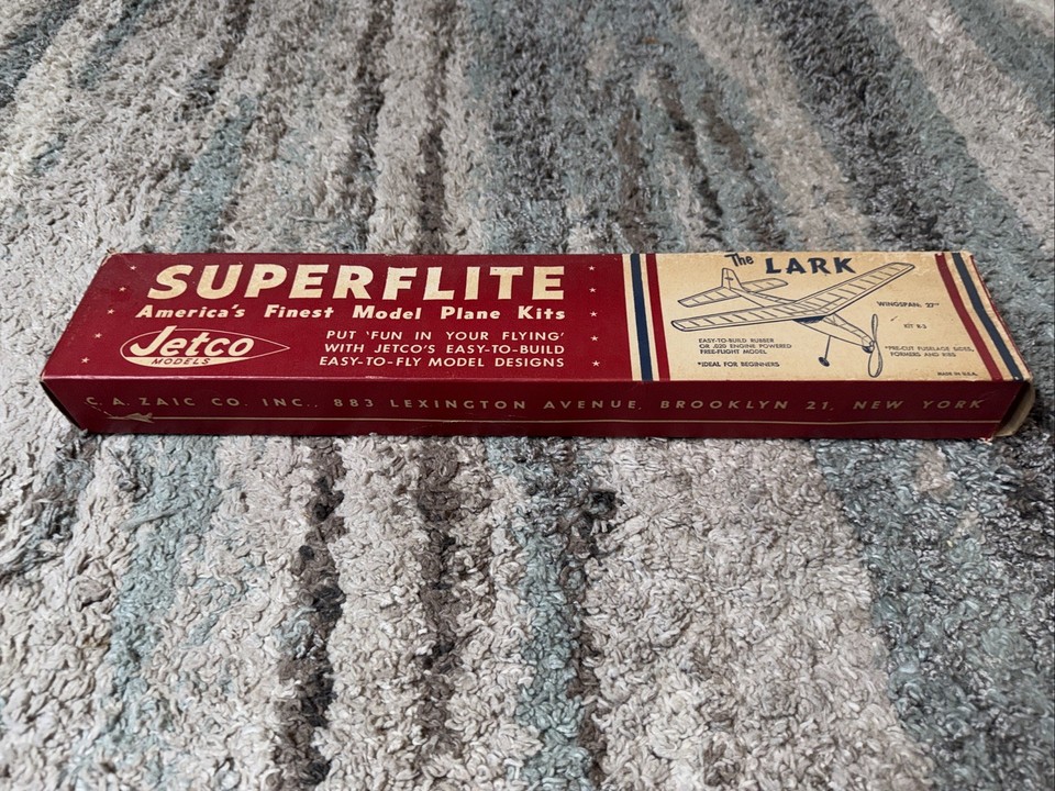 Vintage Jetco Models Superflite Balsa Wood Plane Kit The Lark ...