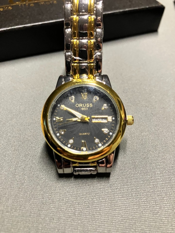 NEW! Oruss 1853 Gold Silver and Black SS Water Resistant Watch | eBay