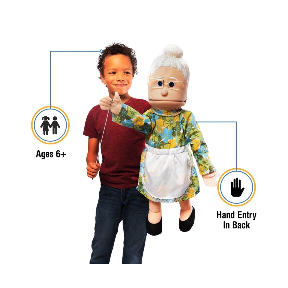 25" Granny, Peach Grandmother, Full Body, Ventriloquist Style Puppet | eBay