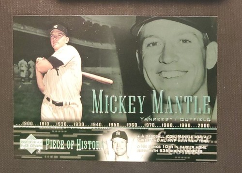 2002 Upper Deck Piece Of History Mickey Mantle #38 HOF Free Shipping | eBay