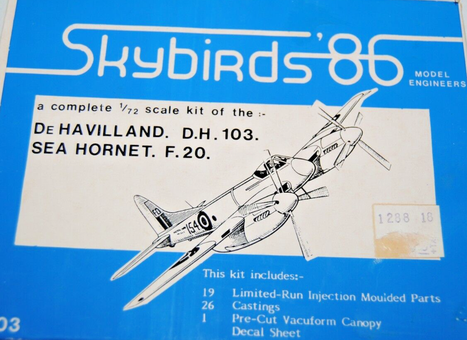 Skybirds 86, De Havilland D.H.103 Sea Hornet 1:72 Scale, Plastic Model ...