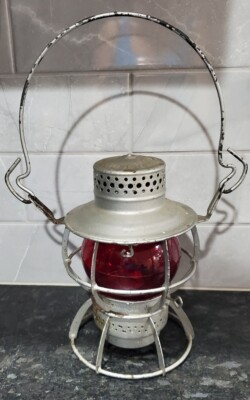 Vintage Railroad Lantern 1940s - 1970s Antique Dressel Arlington Red ...