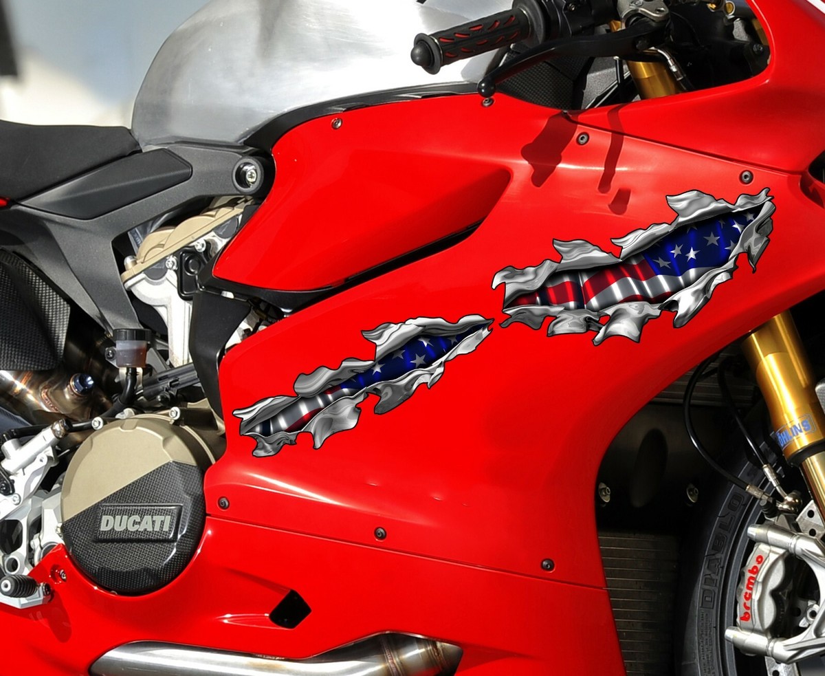 Waving American Flag Motorcycle Graphics