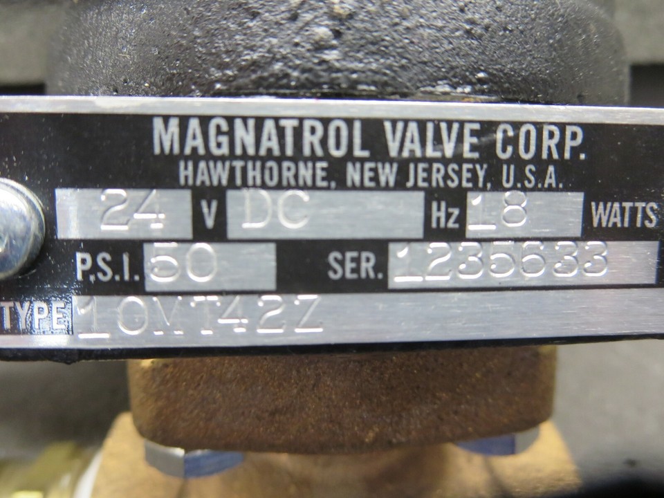 Magnatrol Valve Corp., 10MT42Z, Solenoid Valve, 1/2 In., 24 VDC, 18 W ...