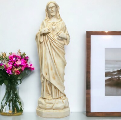 IVORY HOLY JESUS STANDING STATUE FIGURINE CHRISTIAN RELIGIOUS ORNAMENT ...