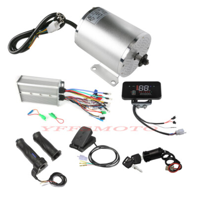 72V 3000W Brushless Electric Motor+Pedal Display Kit for ATV Quad Trike ...