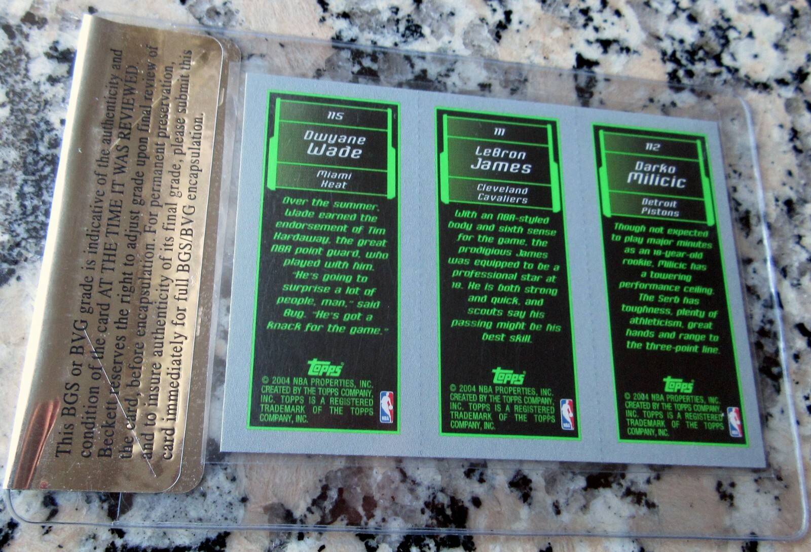 LEBRON JAMES 2003 Topps Matrix Triple Rookie Card RC RAW BGS 9 Lakers ...