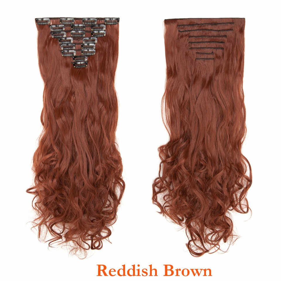 100% Natural 8Pcs Clip In Hair Extensions Full Head As Human Real Long ...