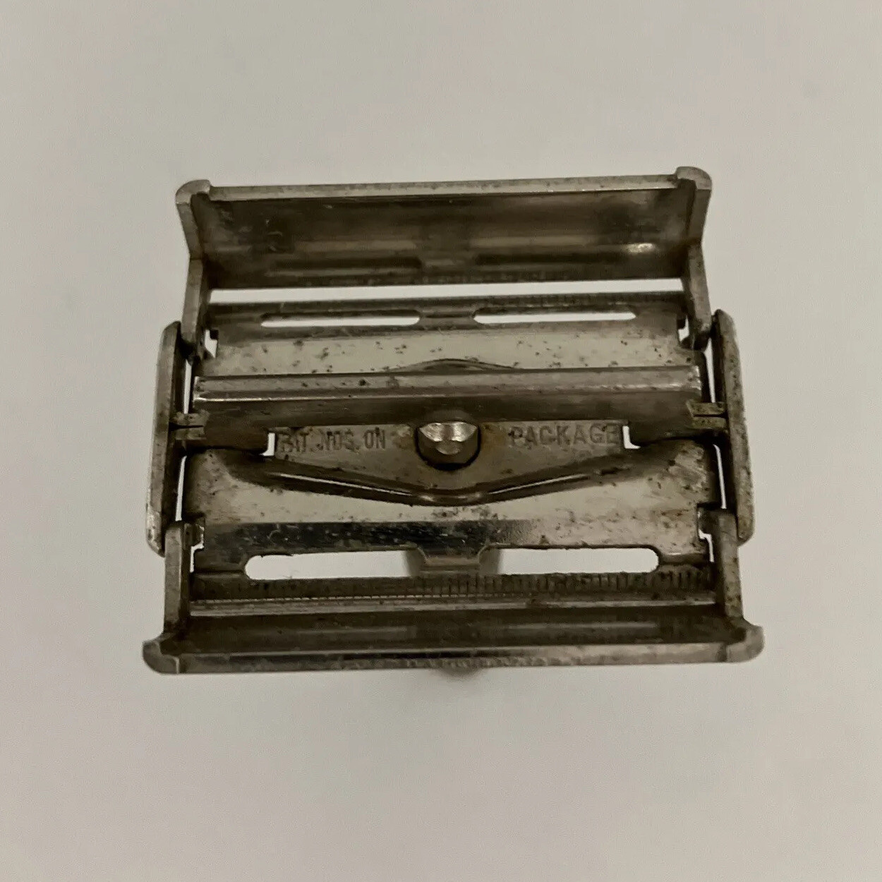 Antique Gillette Regus Pat Off Razor - Vintage Silver Metal Safety ...