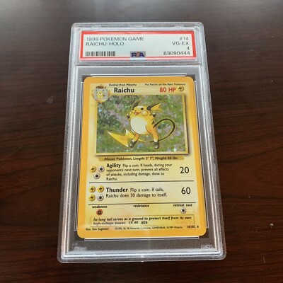 Pokémon TCG Raichu Base Set 14/102 Holo Unlimited Holo Rare PSA graded ...