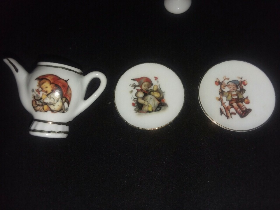 Miniature M J Hummel Tea Pot Set Umbrella Girl on pot 11 pieces ARS ...