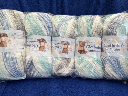 5 x 100g Balls Of Cicibebe Sweetie Colours Acrylic Anti-Pill DK yarn ...