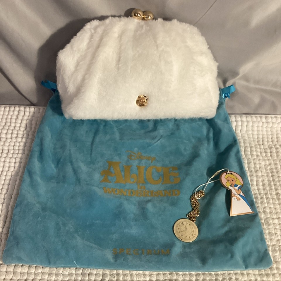 SPECTRUM Disney Alice in Wonderland White Kisslock Cosmetic Bag Clutch ...