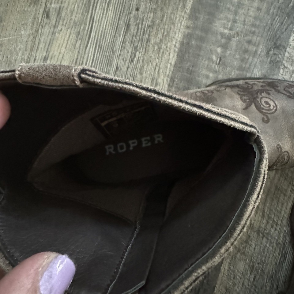 Roper Short Stuff Cowboy Boots Western Embroidery Size 9 | eBay