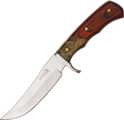 Elk Ridge 9.5" Full Tang Wood Fixed Blade Hunting Knife w/ Sheath - ER ...