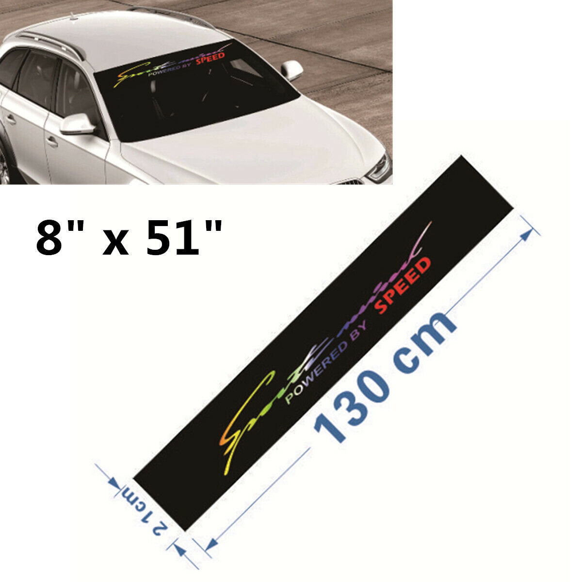 1X Reflective Windshield Banner Sticker Front Rear Window Car Sun Visor ...
