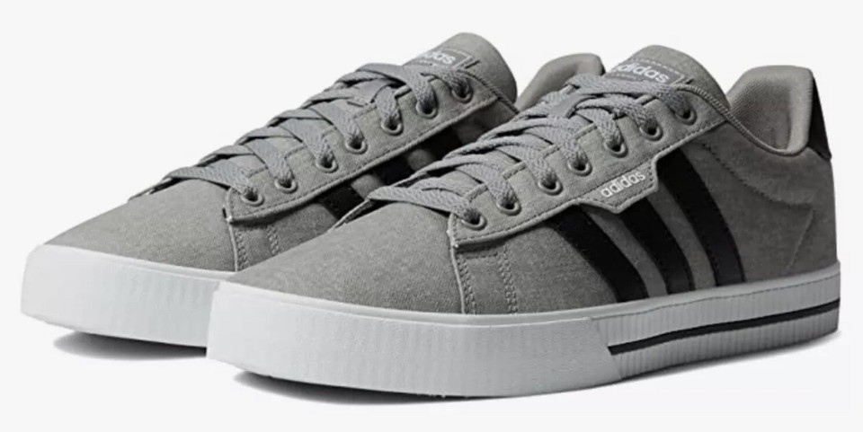 New Adidas Men’s Size 11 Daily 3.0 Gray & Black Skateboarding Shoes ...