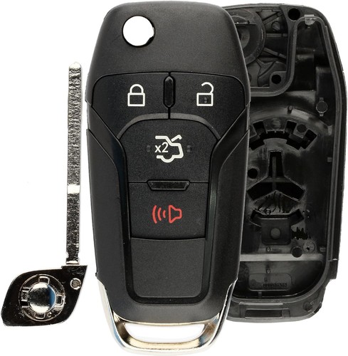 KeylessOption Keyless Entry Remote Flip Key Fob Shell Case Button Pad ...