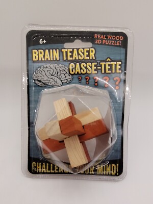 BRAIN TEASER CASSE-TETE Real Wood 3-D PUZZLE. New. factory sealed. | eBay