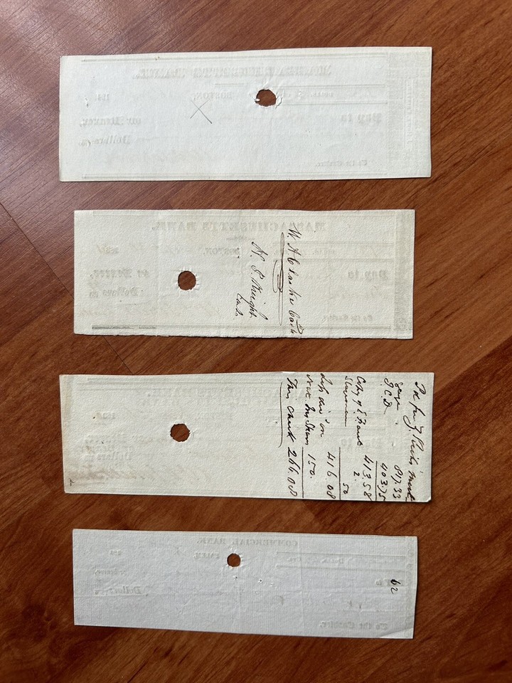 United States 1800's - 1900's: Four Diff. Old Bank Checks Of ...