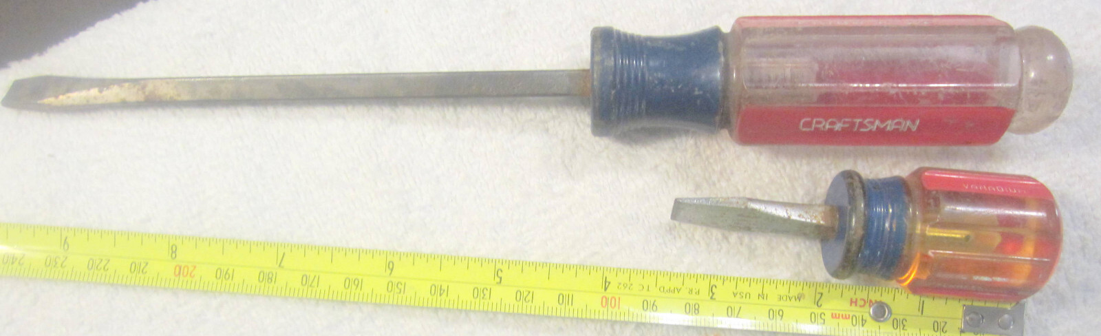 2 lot of vintage,Craftsman flat tip screwdrivers,stubby and 41584 5.5 ...