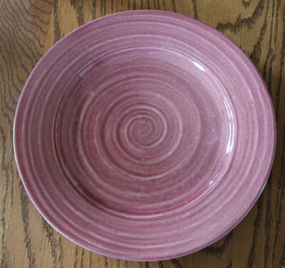 VINTAGE ROWE POTTERY WORKS RED BROWN 10 3/4'' DINNER PLATE PINWHEEL ...