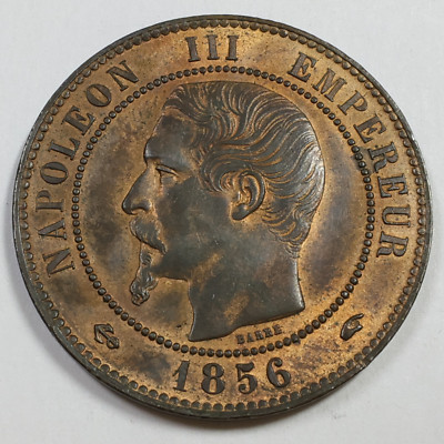 1856 FRANCE AU Napoleon III Empereur DIX Coin #54743 | eBay