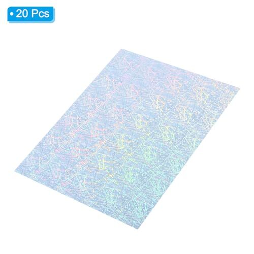 Printable Holographic Sticker Paper, 20 Pack Vinyl Sticker Paper 8.2x5 ...