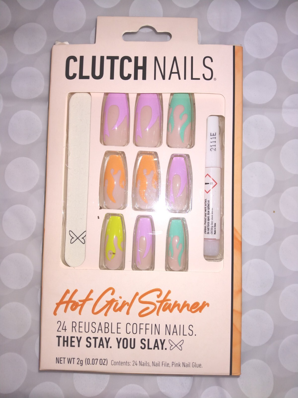 Clutch Nails Long-Lasting Reusable Coffin Nails - Hot Girl Stunner ...