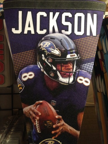 LAMAR JACKSON BALTIMORE RAVENS PREMIUM QUALITY PENNANT 12"X30" BANNER ...