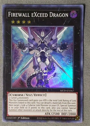 Yugioh! Firewall eXceed Dragon - MP20-EN067 - Super Rare - 1st Edition ...