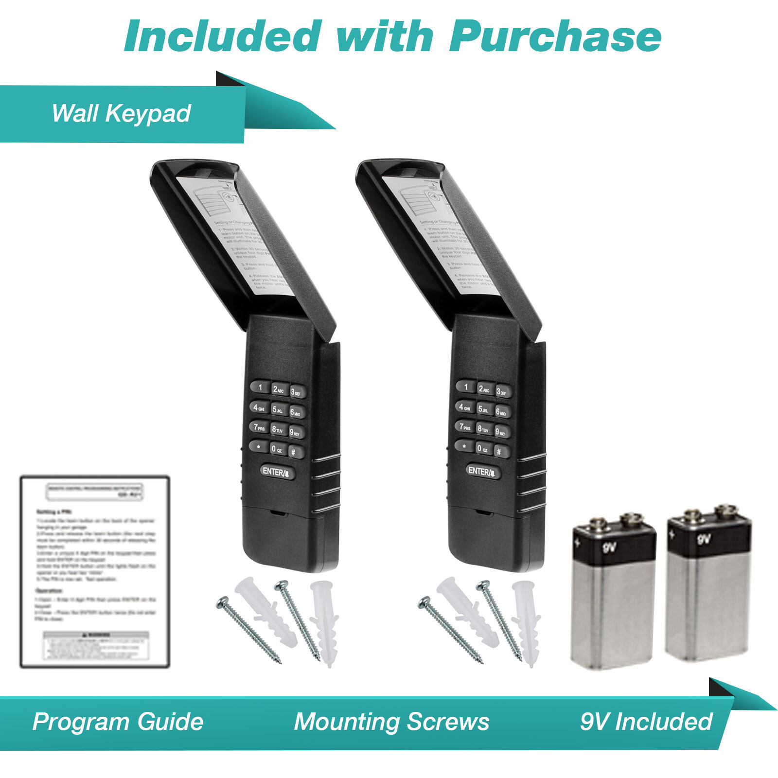 2 For LiftMaster 877LM Wireless Garage Door Key Entry Keypad Yellow ...