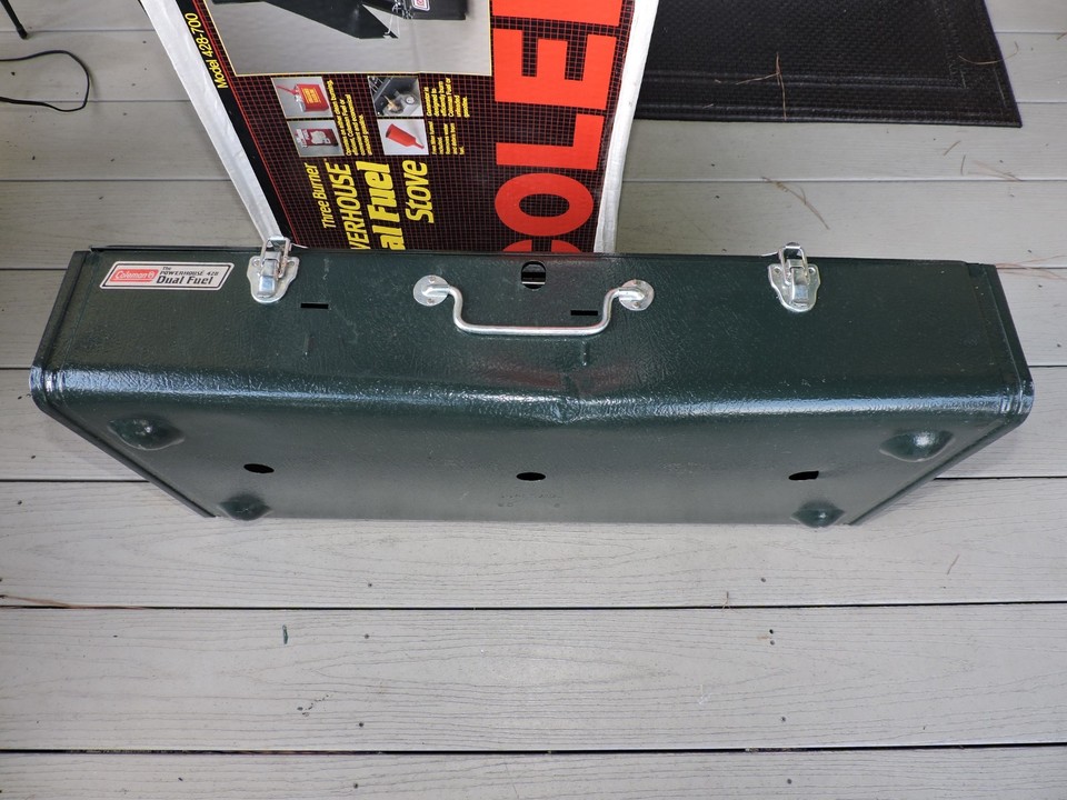 COLEMAN 428-700 THREE BURNER POWERHOUSE IN BOX DUAL FUEL STOVE | eBay