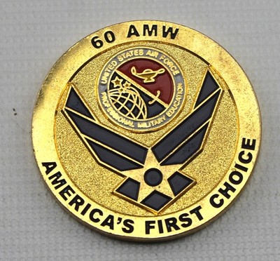 Air Force 60 AMW Americas First Choice Travis AFB Challenge Coin | eBay UK