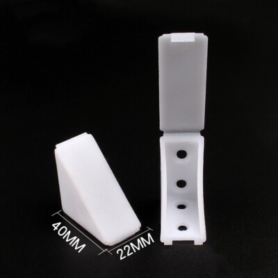 22mmx40mm Plastic L Shaped Cover Right Angle Corner Brace 4 Holes White ...