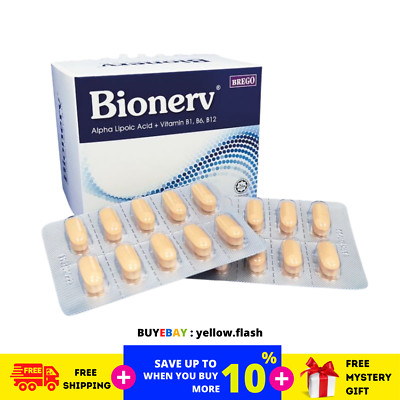 1 Box Bionerv 60's Alpha Lipoic Acid, Vitamin B1, B6, B12 Reduces Nerve ...
