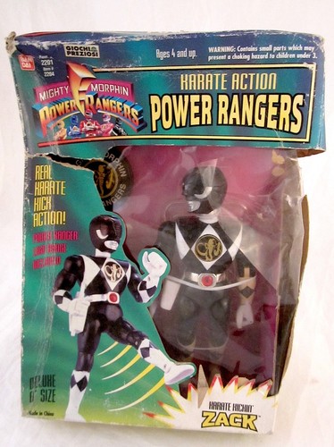 BANDAI '94 POWER RANGERS KARATE ACTION ZACK BLACK RANGER KARATE KICKIN ...