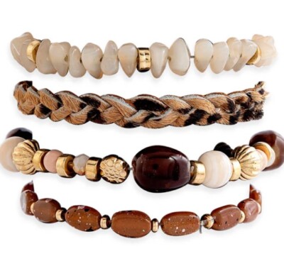 MYRA BAG 10074 Layered Multi Brown Stacked BRACELET | eBay