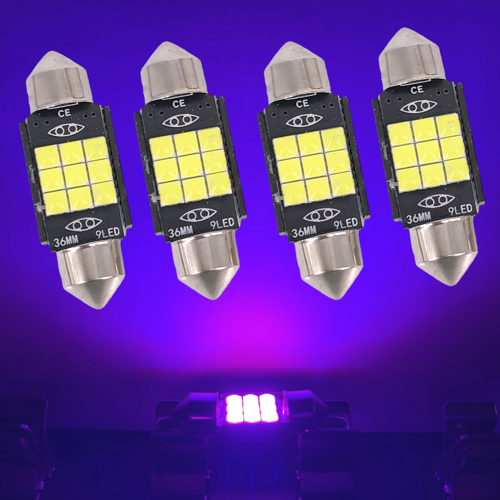 4X 36mm 6411 LED License Plate Tag Light Bulbs Upgrade 3030 SMD for BMW ...