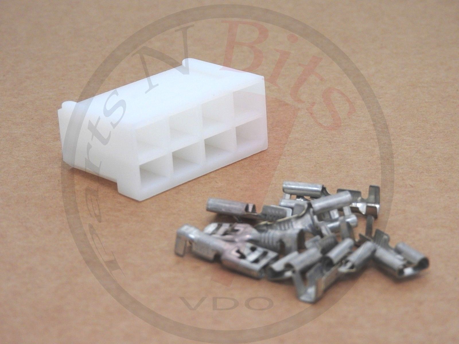 8 TERMINAL PLUG with terminals SUITS VDO 80/85/100mm Speedo+Tacho ...