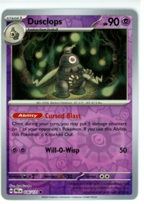 Pokemon TCG Dusclops 036/131 Sv: Prismatic Evolutions Reverse Holo | eBay