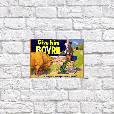 Give Him Bovril, Retro tin metal sign art decor gift home | eBay UK