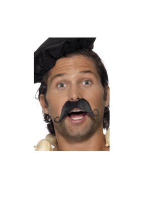 Frenchman Signature Black Moustache/Tash Fancy Dress Costume ...