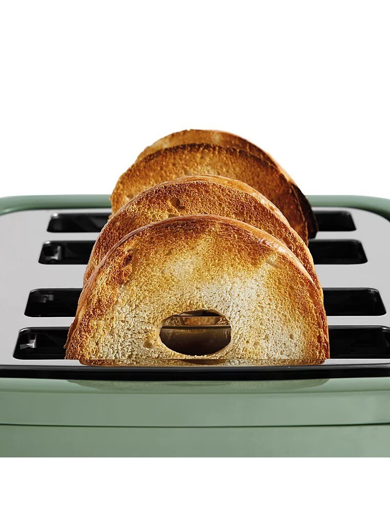 Green & Wood Scandi Textured 4 Slice Electric Toaster Kitchen Appliance ...