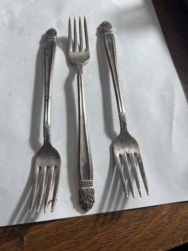 3 Holmes & Edwards Inlaid - IS Silverplated Forks set of three DANISH ...