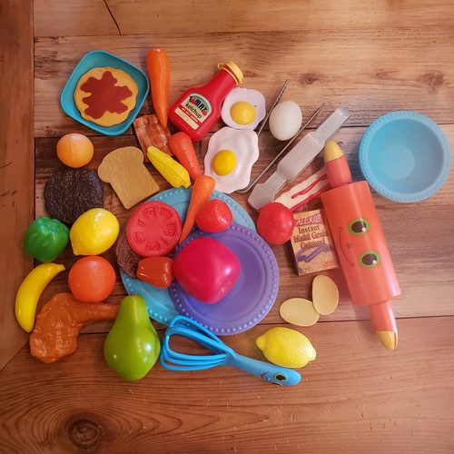 Plastic Play Food Lot Montessori Pantry Kitchen Fisher Price Dishes ...
